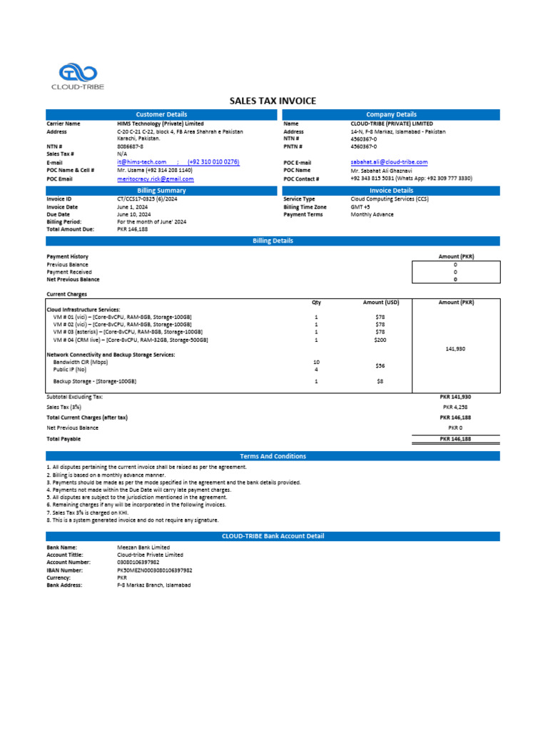 06- CT Invoice-HIMS Technology (June' 2024) | PDF