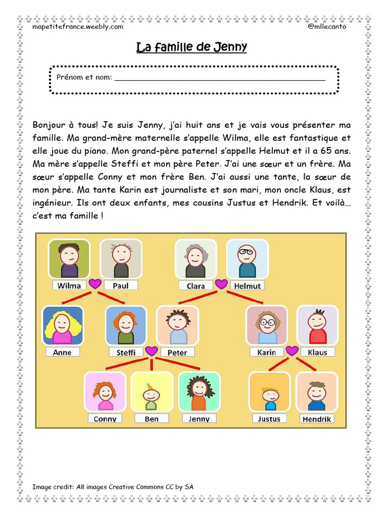 Lecture-La-famille-de-Jenny | PDF