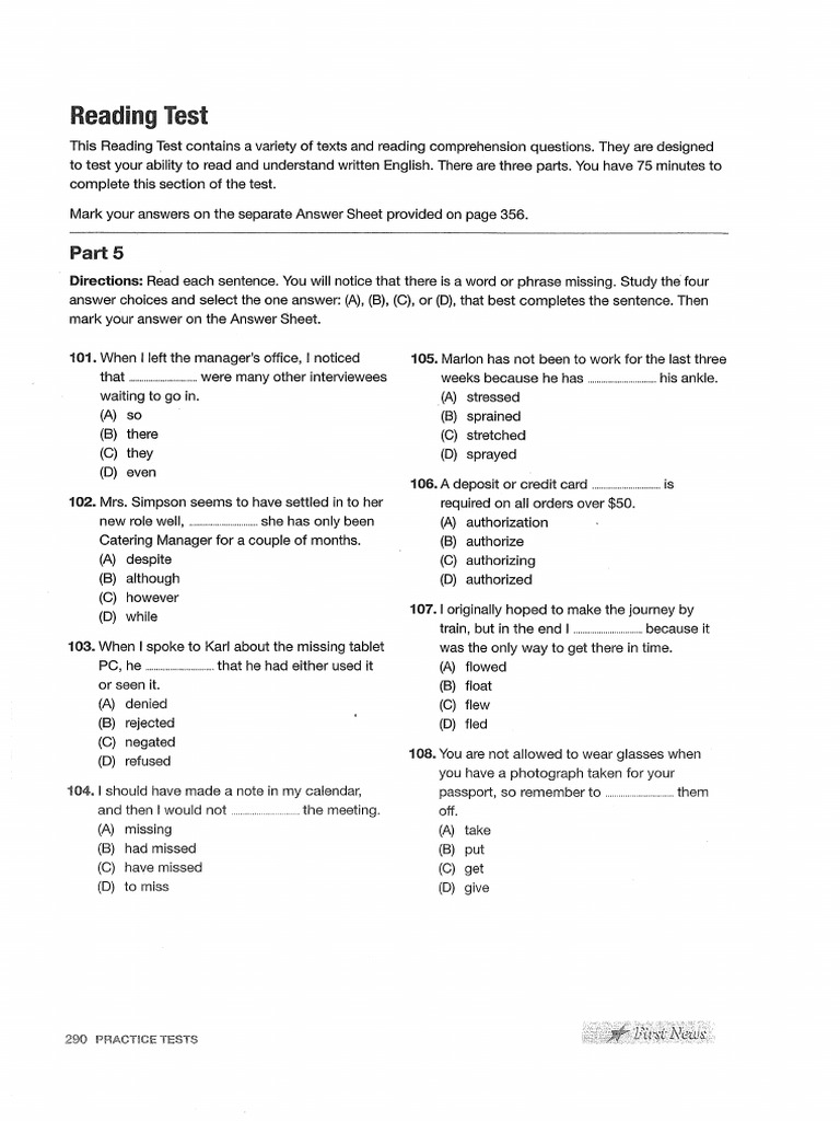 14 - ToEIC Reading Full Test - Mini Test 4 | PDF