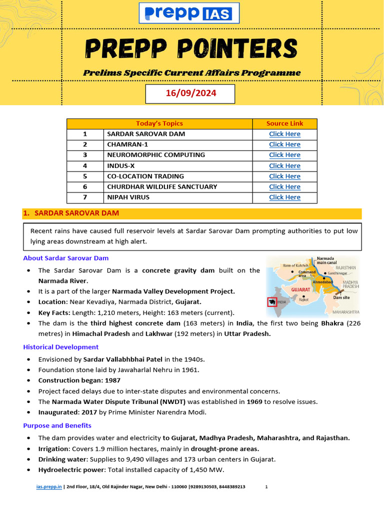 Prepp Pointers - 16 September 2024 (Student's Copy) | PDF