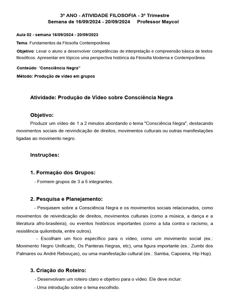 3º ANO E.M. 16092024 - 20092024 - 3º Trimestre - Aula 02 | PDF