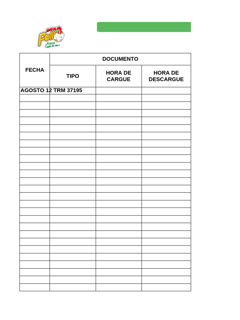 Formato Merma Don Pollo | PDF