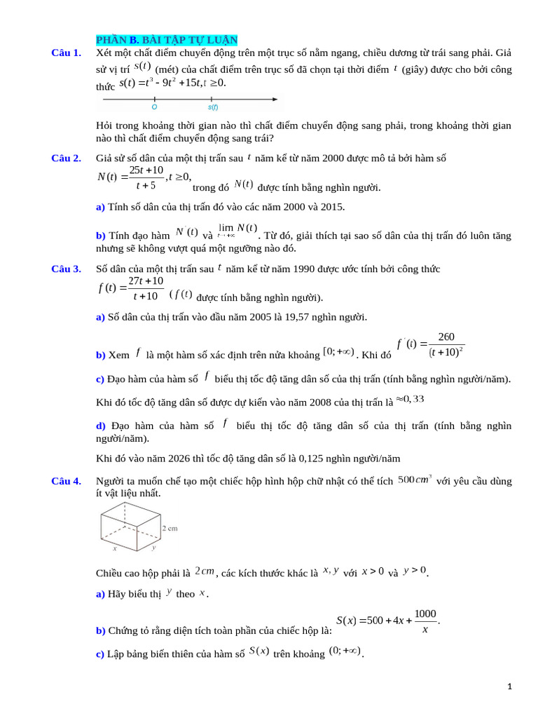 PHAN B. BAI TAP TU LUAN - Cauhoi | PDF