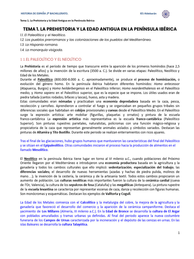 Tema 1 Historia De España Pdf