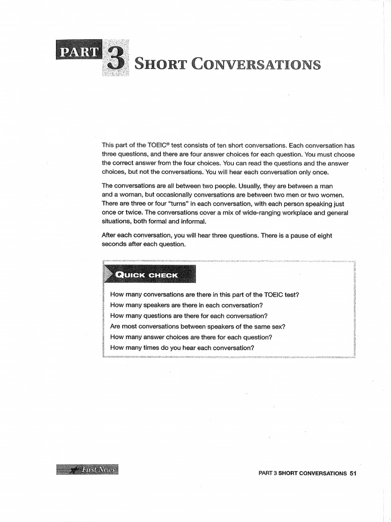 10 - TOEIC Listening Part 3 - Short Conversations | PDF