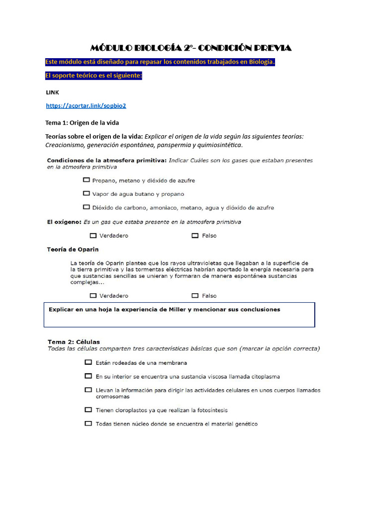 M Dulo Biolog A 2 Previa 2024 | PDF