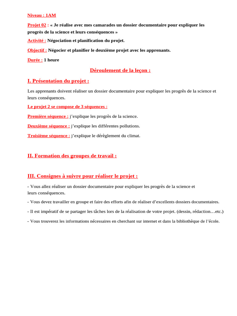 Fiche 1AM P2 S1 | PDF