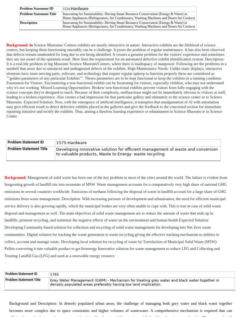 Problem Statements Related Civil Engg 2024 PBB | PDF