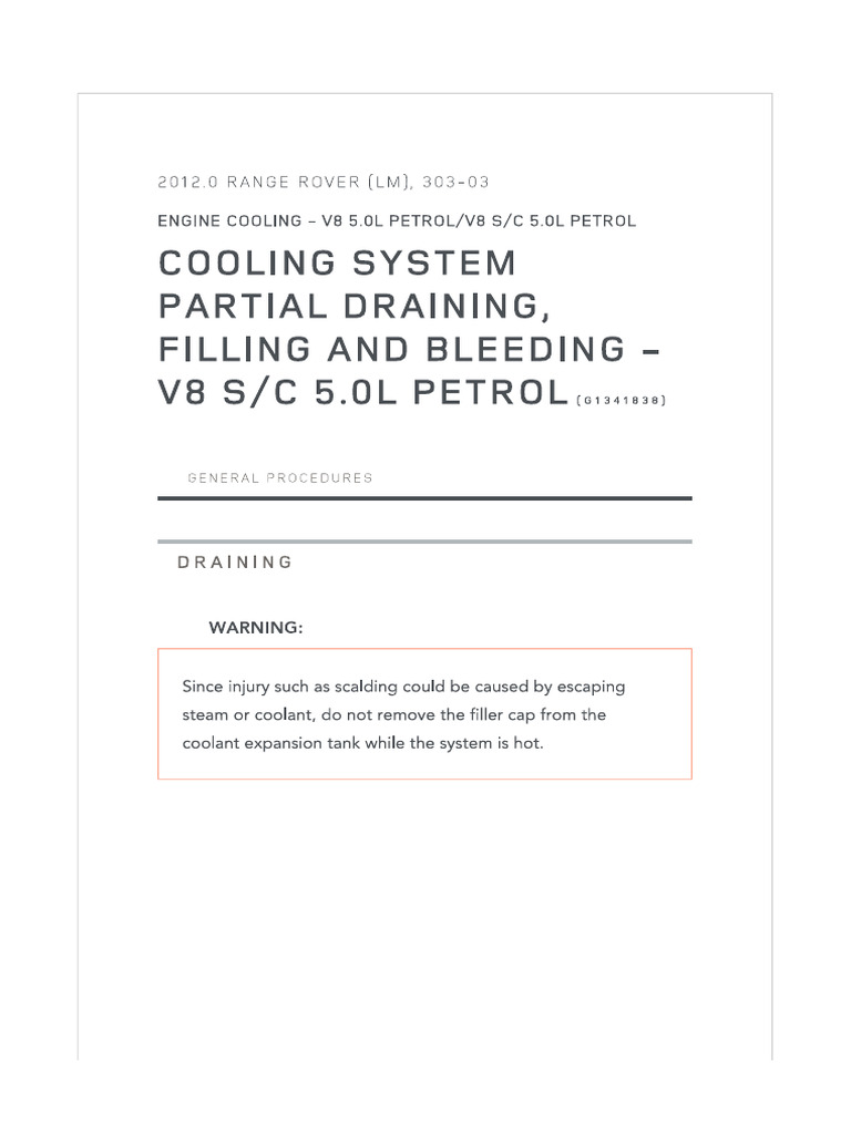 Cooling System Drain and Refill | PDF