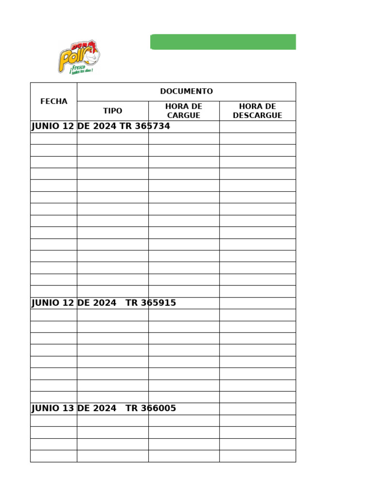 Formato Merma Don Pollo | PDF