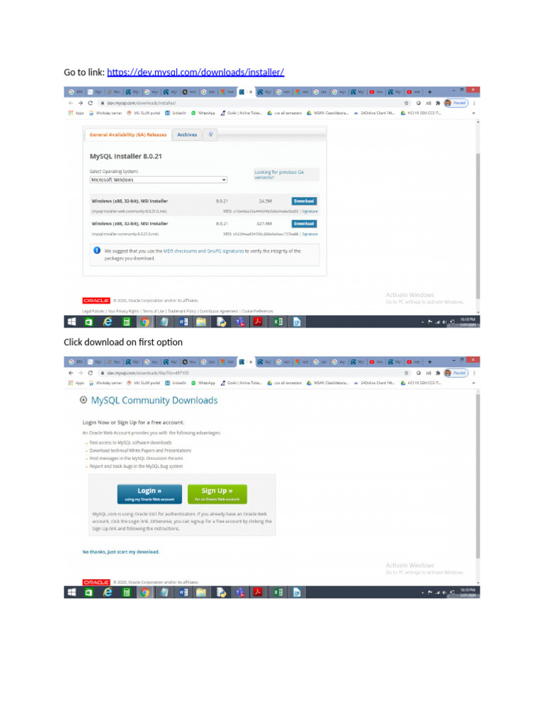 Mysql Server Installation Steps | PDF
