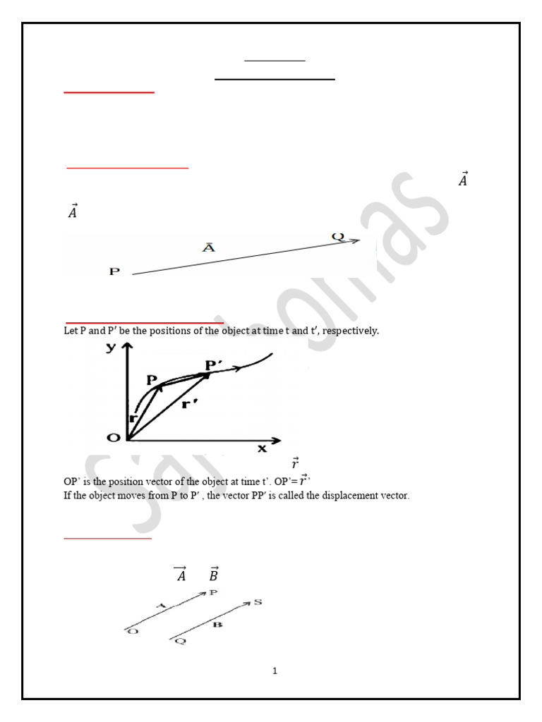 Motion in A Plane Notes 24 | PDF