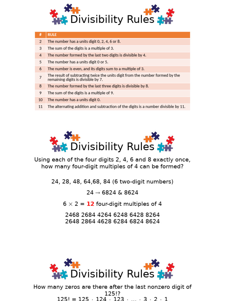 Divisibility Rules 1 | PDF