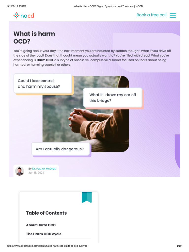 What Is Harm OCD - Signs, Symptoms, and Treatment - NOCD | PDF