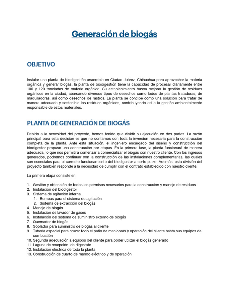 Generacion Biogas 1 | PDF