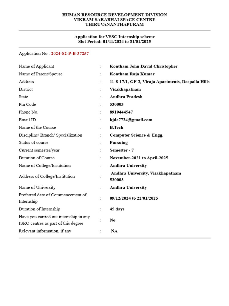 VSSCInternship | PDF