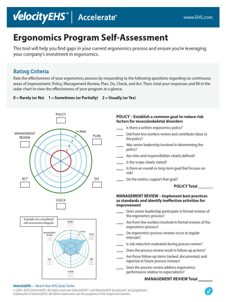 VelocityEHS_Checklist_Ergonomics-Program-Self-Assessment | PDF
