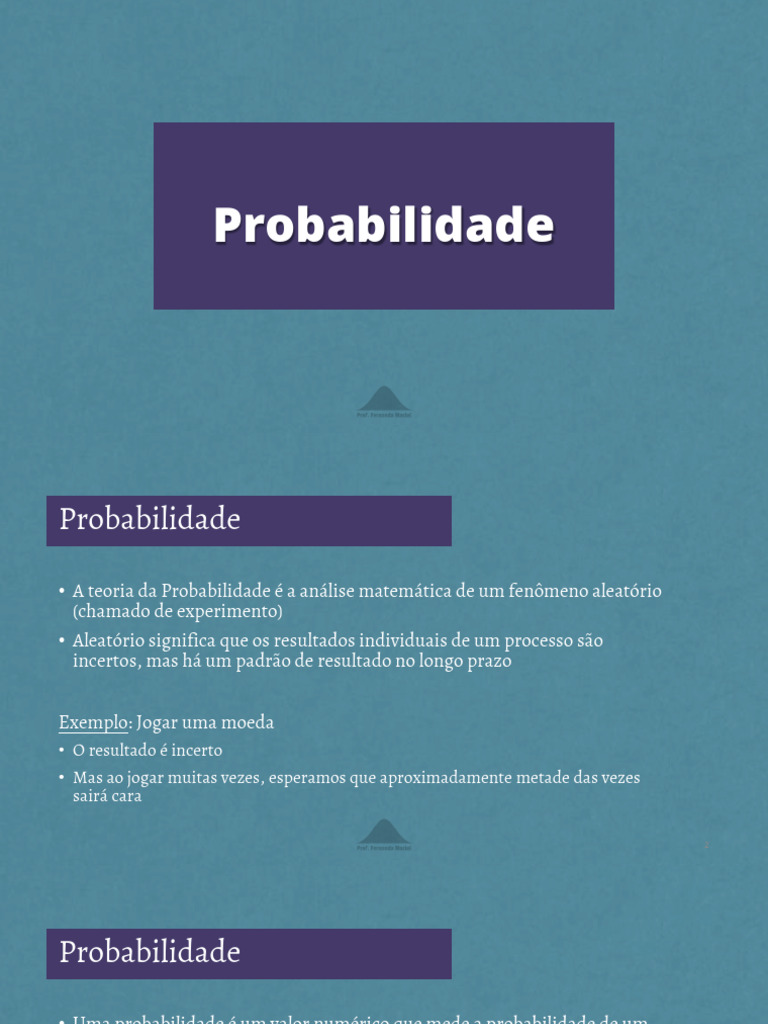 Aula 1 - Probabilidade | PDF
