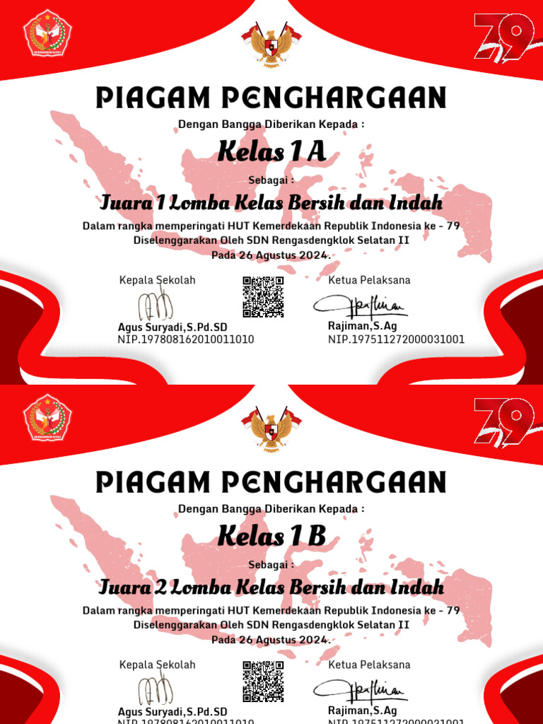 Piagam Lomba Kelas Bersih | PDF