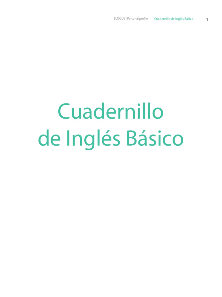 Cuadernillo Inglés | PDF