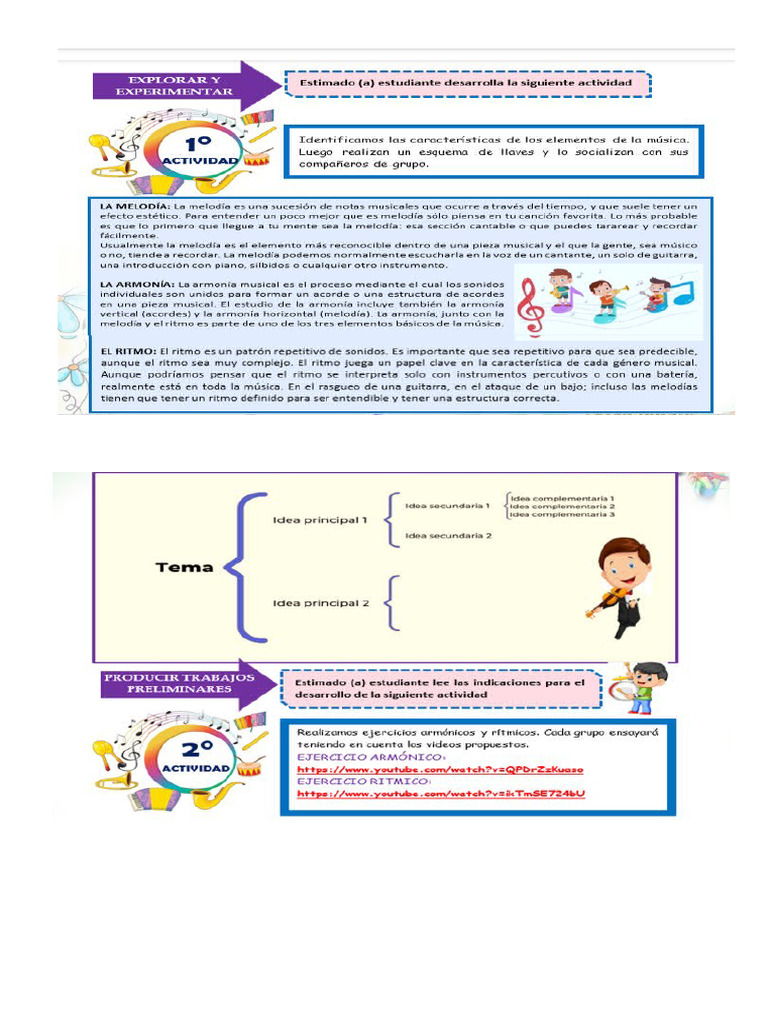 Ficha #5 Utilizamos Elementos de La Musica | PDF