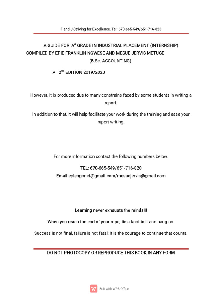 Internship Report Writing Guide | PDF