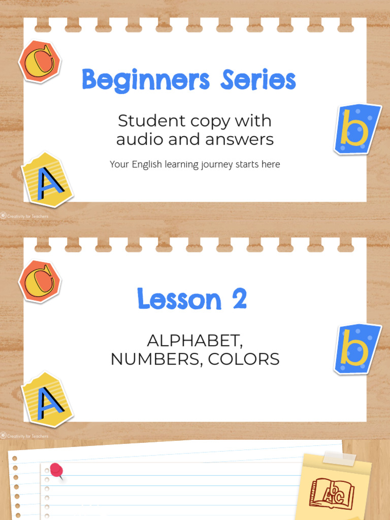 Lesson 2 Student Copy - Beginners Series | PDF