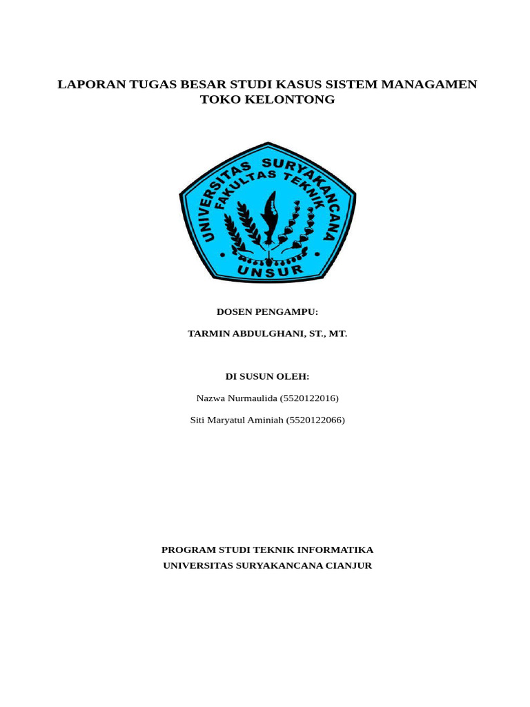 Laporan Tubes Basdat Toko Retail-2 | PDF