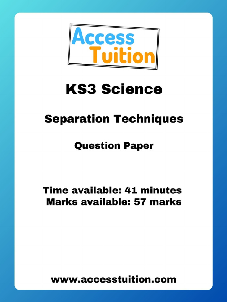 KS3 Separation Techniques QP | PDF