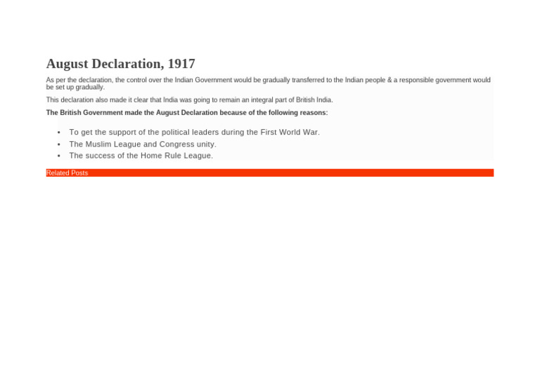 August Declaration | PDF