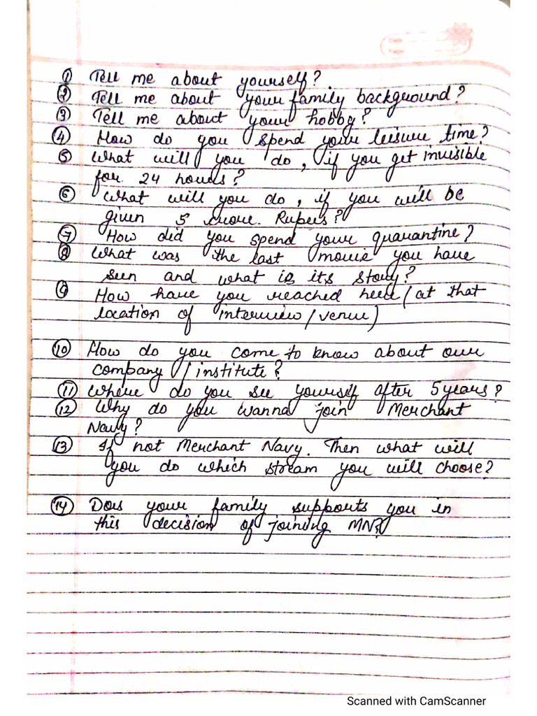 Interview Personal Pdf