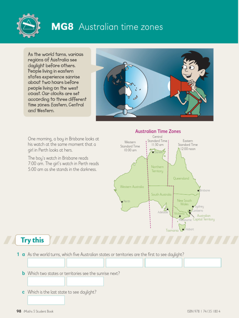 Australian - Time - Zones Worksheet | PDF