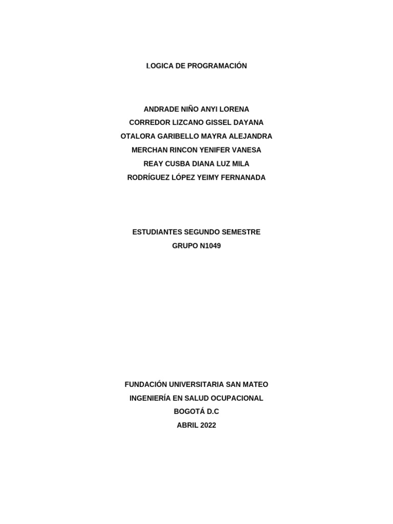 Logica de Programación Final. | PDF