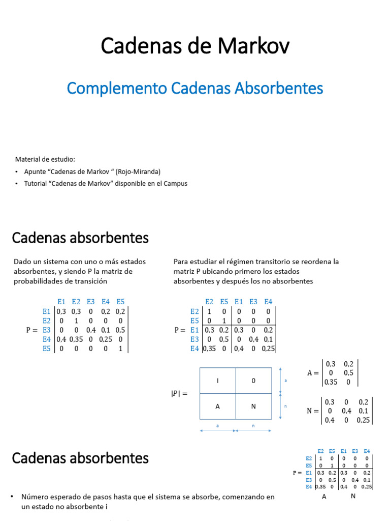 Markov - Cadenas Absorbentes | PDF
