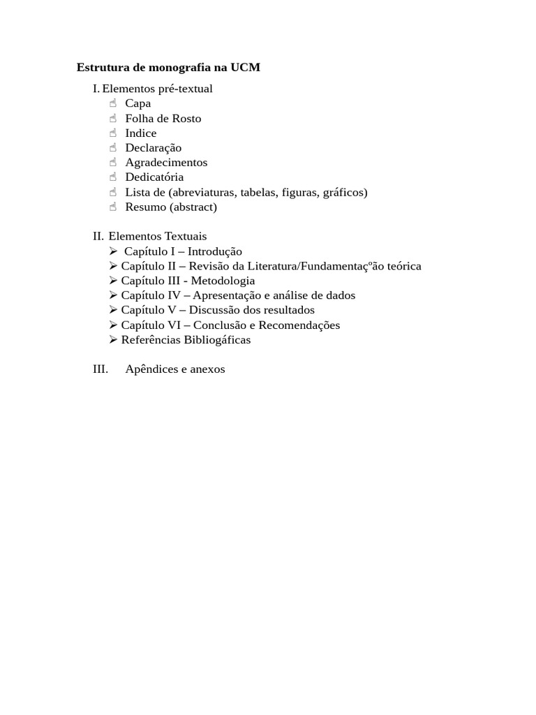 Estrutura de Monografia Na UCM | PDF