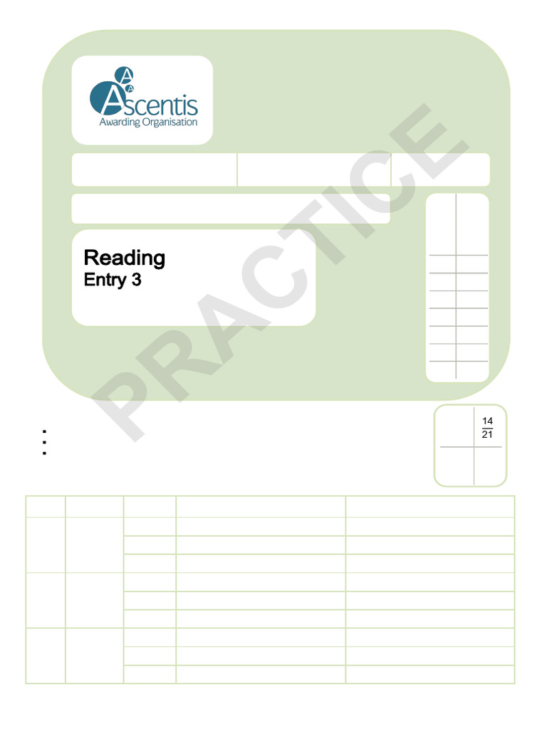 Entry 3 ESOL_Reading | PDF