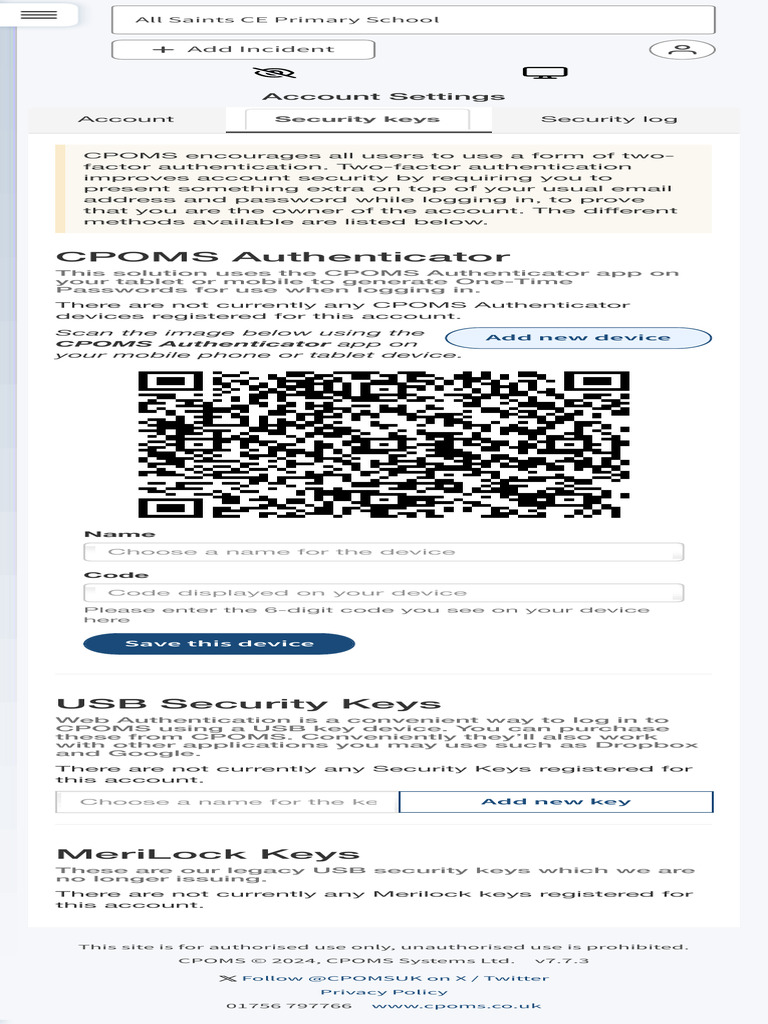 Account Settings - CPOMS | PDF