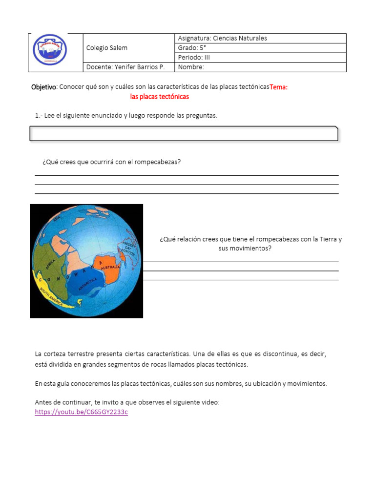 Placas Tectonicas 5º | PDF | América Central | Ciências e Matemática