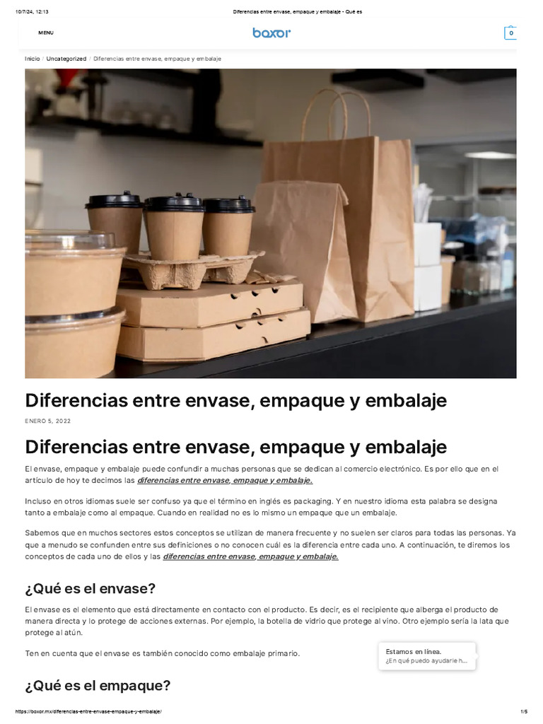 Diferencias Entre Envase Empaque Y Embalaje Qué Es Pdf