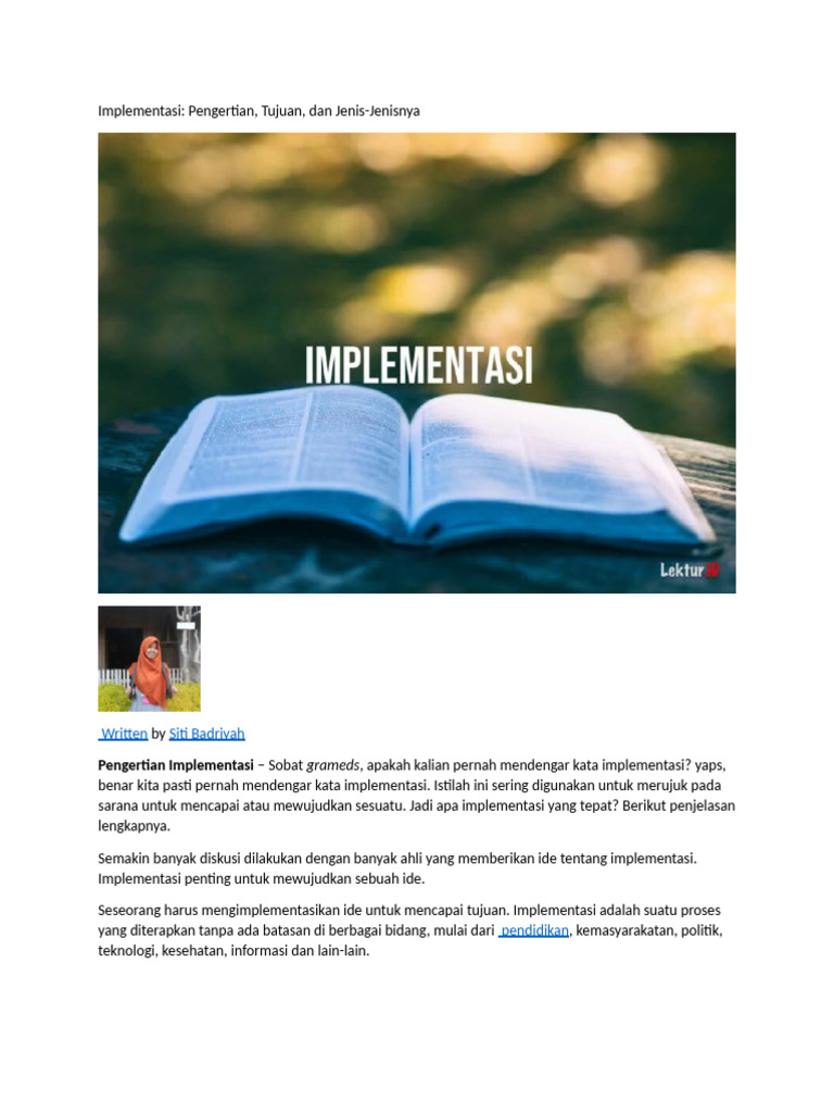 APA ITU Implementasi | PDF