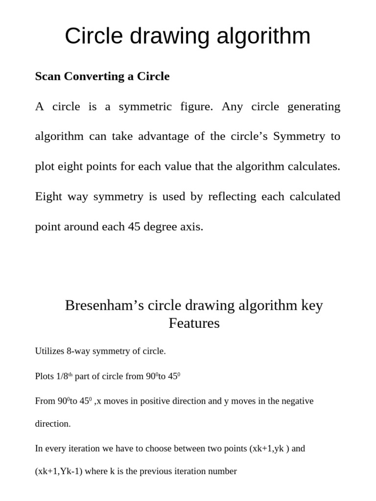 Bresenham Circle | PDF
