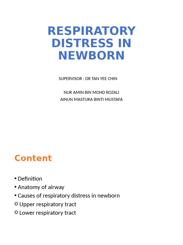 Respiratory Distress in Newborn | PDF | Respiratory Diseases | Pulmonology