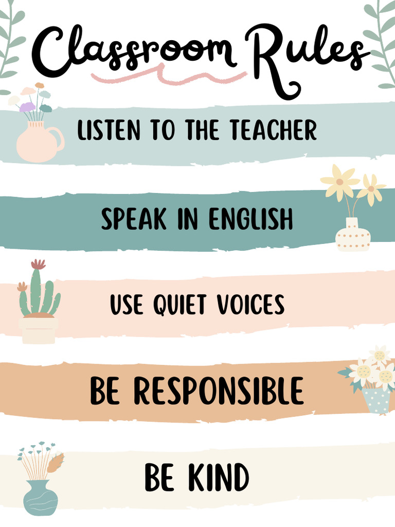 Classroom Rules Pastel Floral PDF | PDF