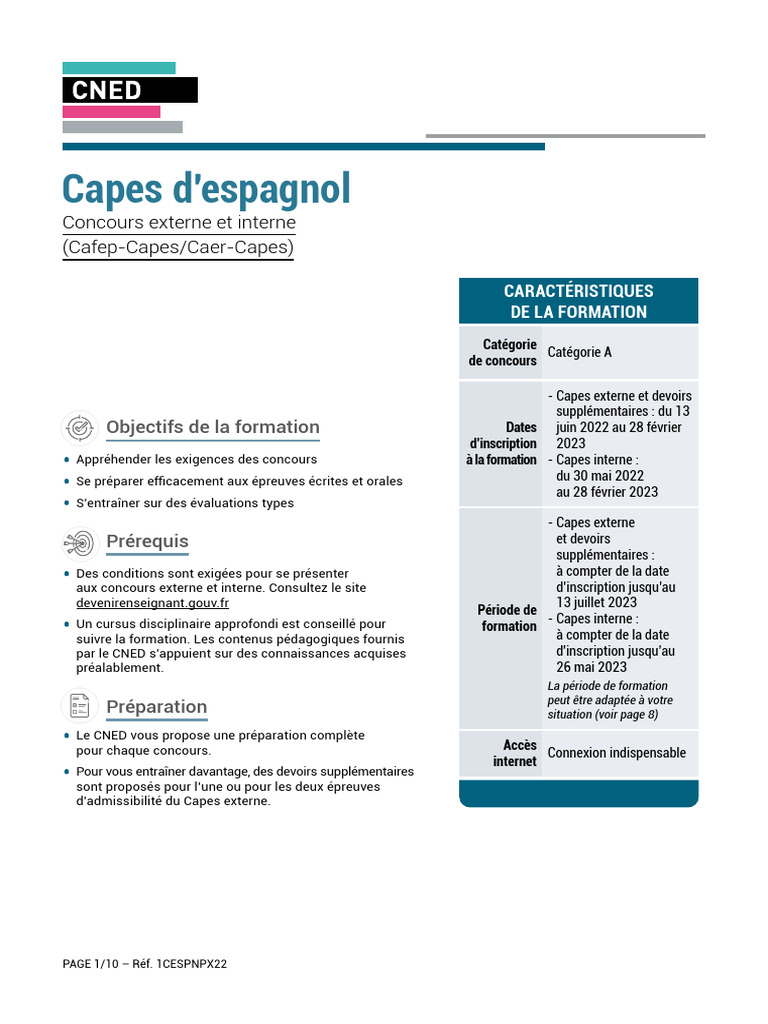 Cned Capes Espagnol Doc22 | PDF