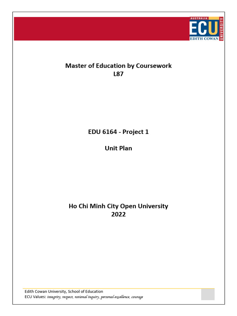 EDU6164 Unit Plan 2022 | PDF