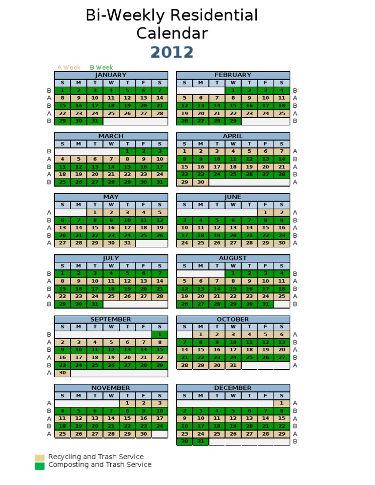 2012 TDS Residential Calendar | PDF