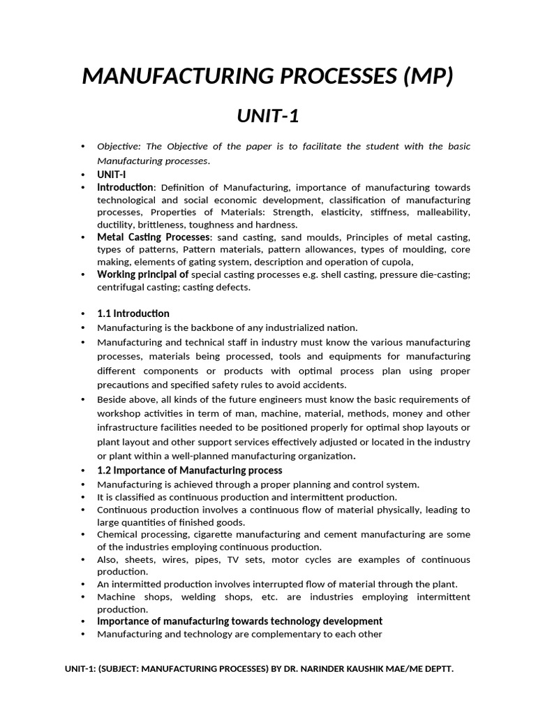 MP Unit 1 | PDF