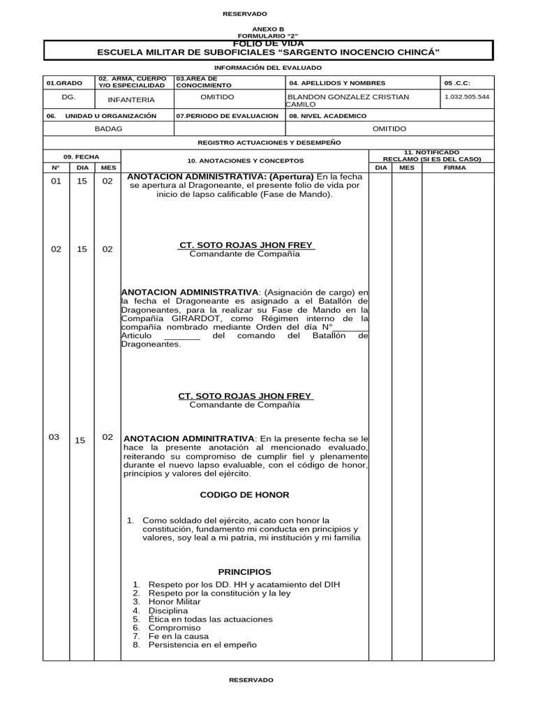 Ejemplo de Folio | PDF