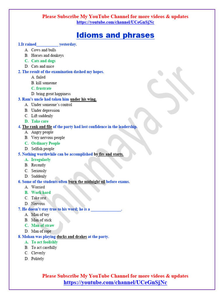 Idioms and phrases | PDF