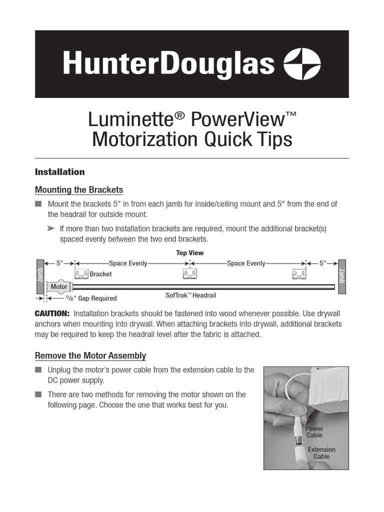 Luminette PowerView Motor Instructions 1.4Mb | PDF